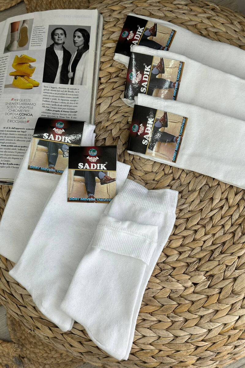 6 PAIR MEN CREW SOCKS WHITE-E BARDHE CREW SOCKS SA-725