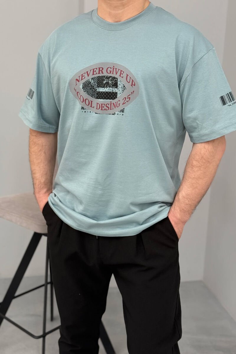 FRONT & BACK DESIGN ONE COLOR MEN T-SHIRT LIGHTBLUE/BZ T-SHIRT TA-2516-1