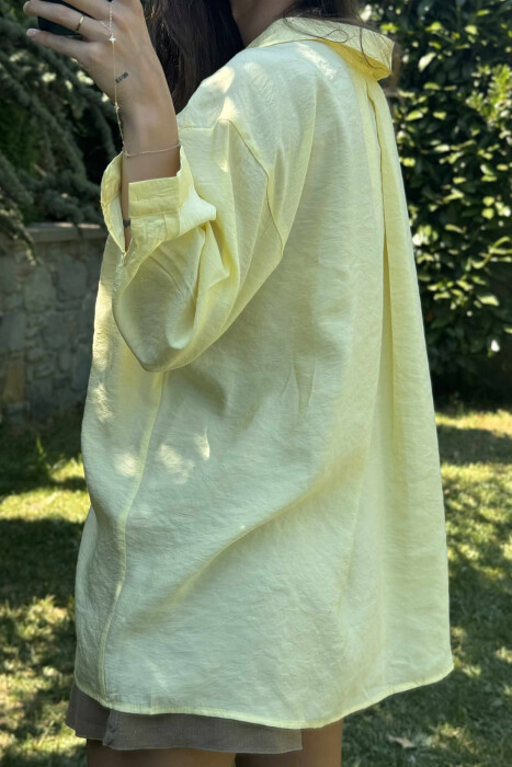 ONE COLOR SIMPLE WOMEN SHIRT YELLOW/E VERDHE SHIRTS KLAUDIO FASHION BI-100