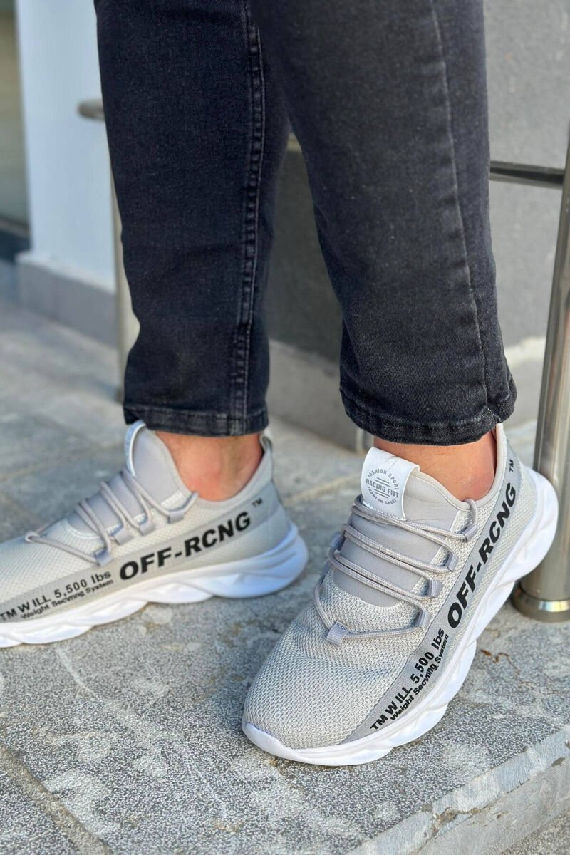 LACING LINE SIMPLE MEN SNEAKERS GREY/GRI SNEAKERS RA-002