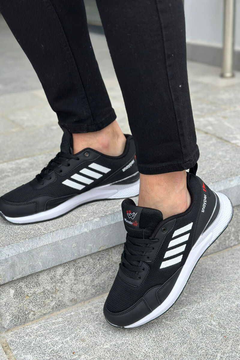 LACING LINE SIMPLE MEN SNEAKERS BLACK-RED SNEAKERS RA-002