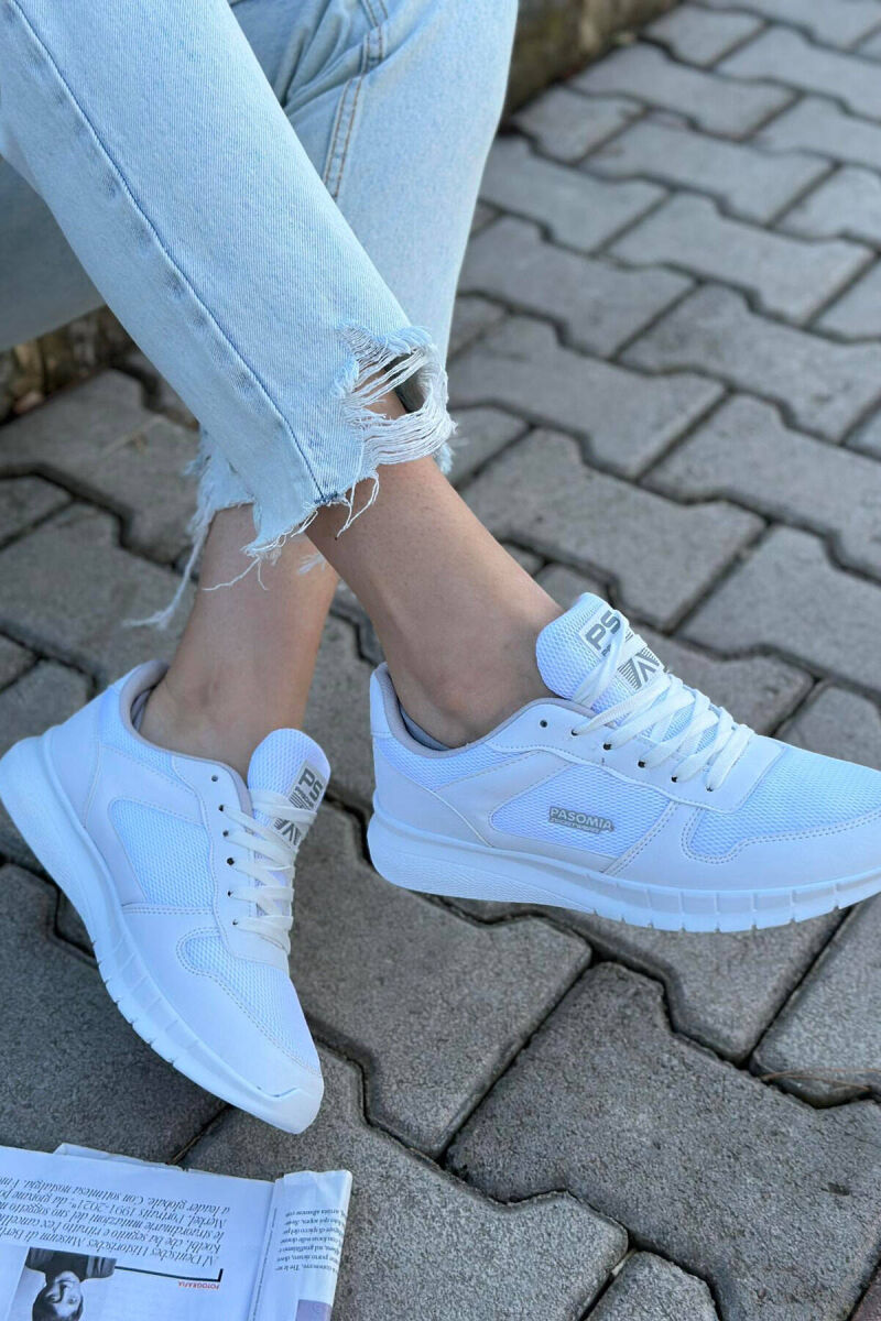 LACING SIMPLE WOMAN SNEAKERS WHITE SNEAKERS PAS-011
