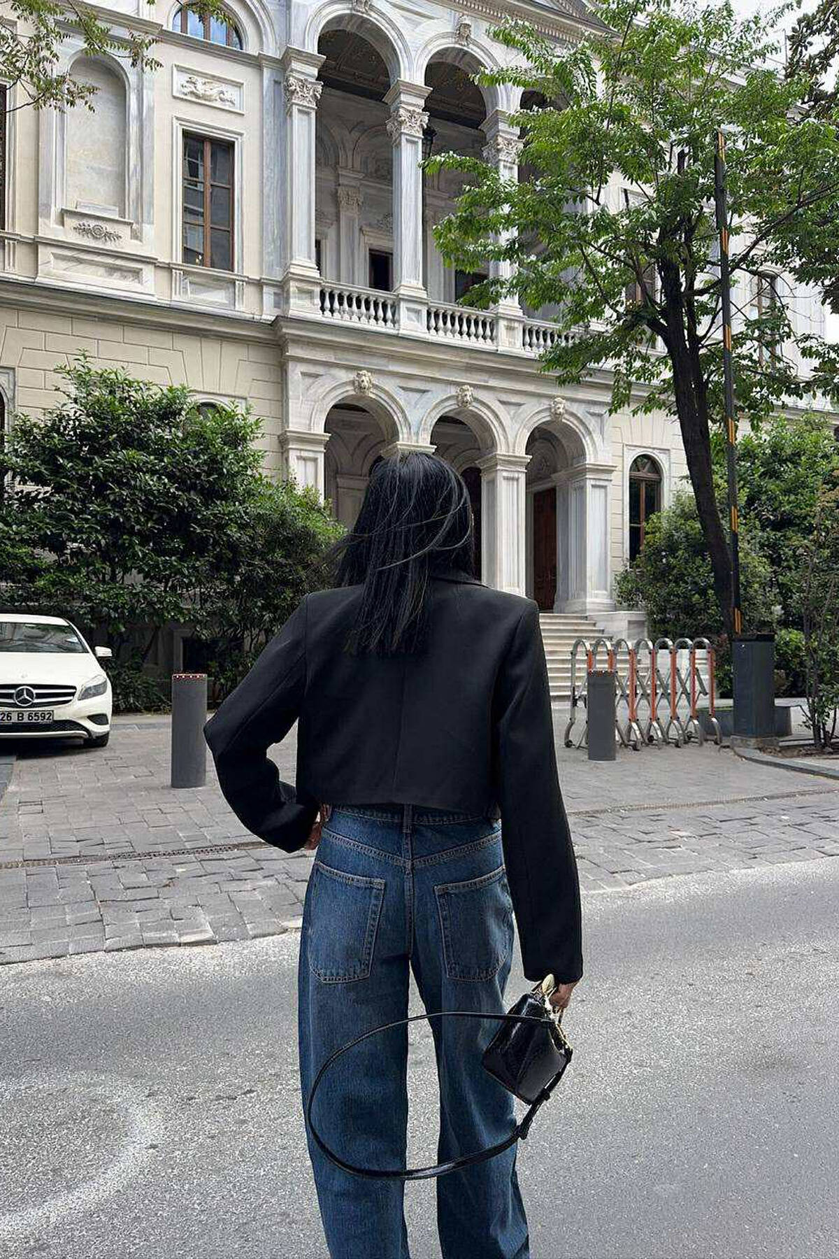 ONE COLOR CROPPED WOMEN JACKET BLACK/ E ZEZE JACKETS KLAUDIO FASHION EL ...