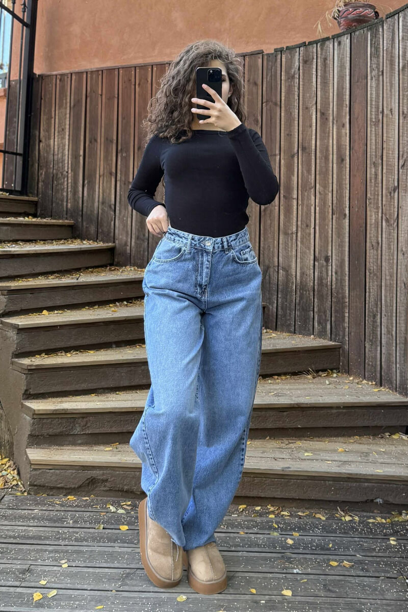 ONE COLOR SIMPLE WOMEN JEANS LIGHTBLUE/BZ JEANS KLAUDIO FASHION YM-25600