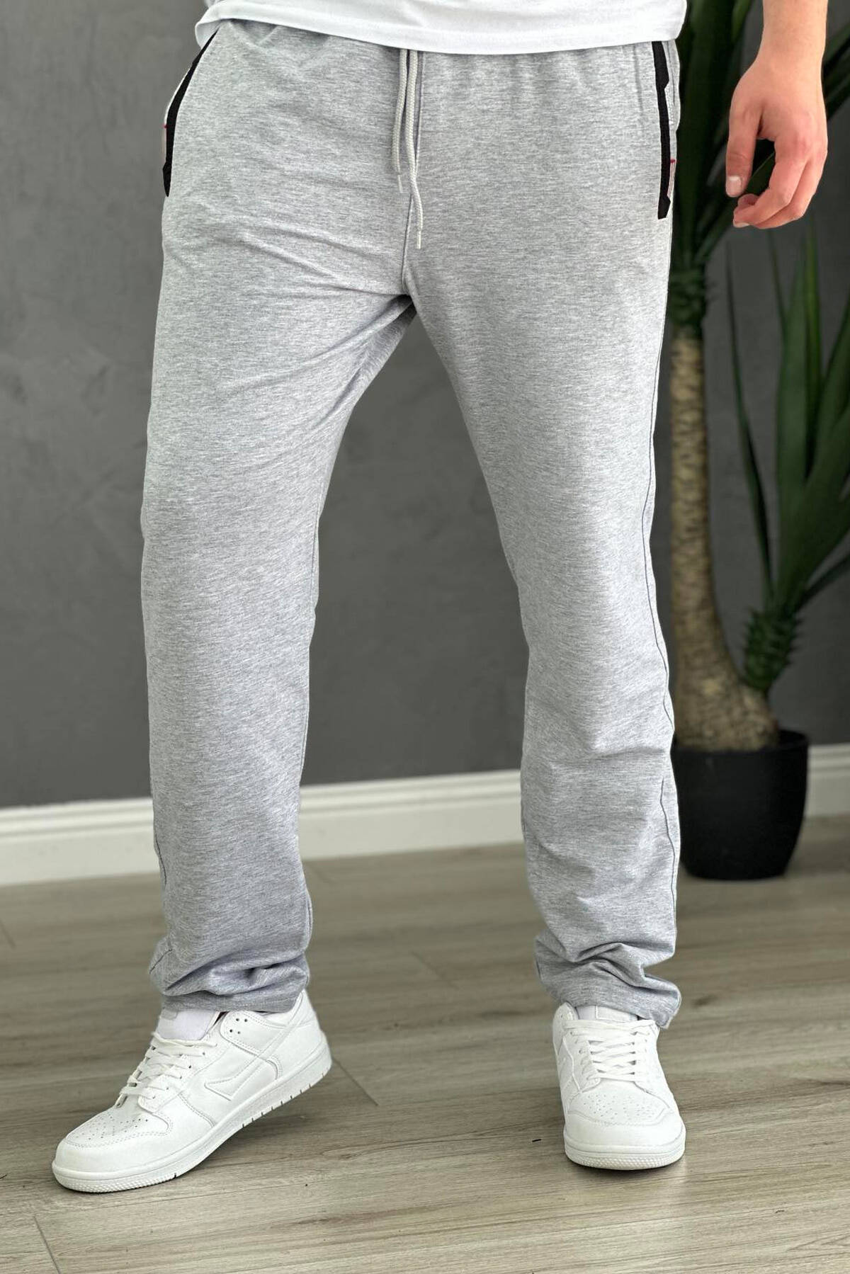 SIMPLE COTTON ONE COLOR WOMAN SWEATPANTS LIGHT GREY SWEATPANTS ROY-4457