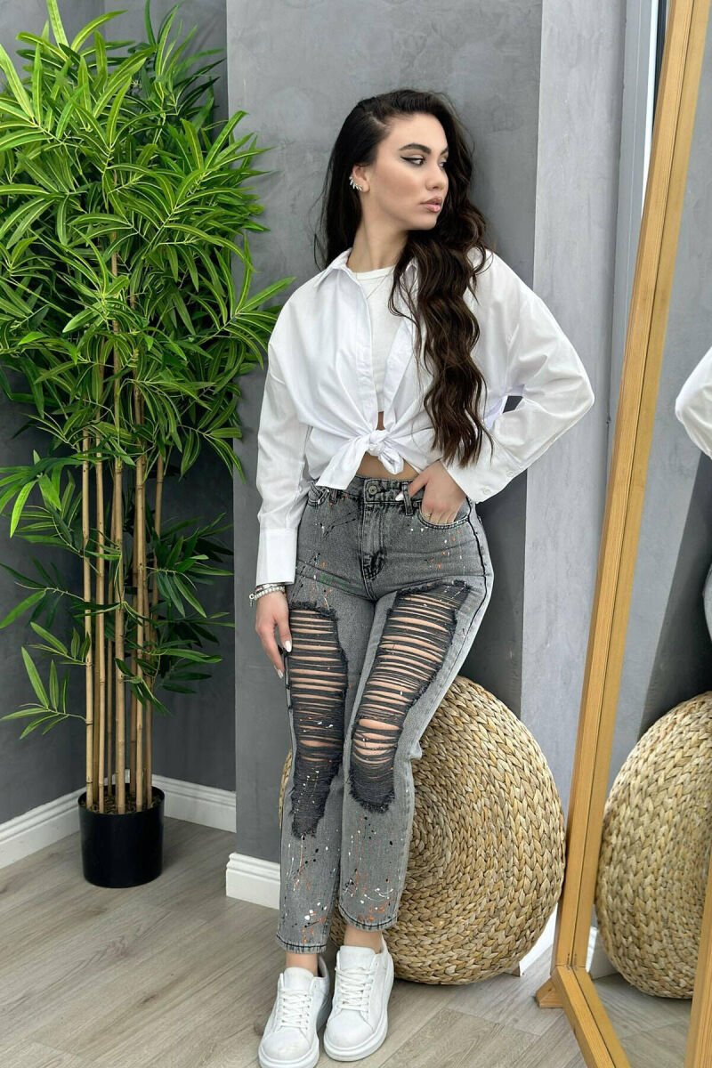 SIMPLE JEANS WOMAN GREY/GRI JEANS KLAUDIO FASHION STC-5704