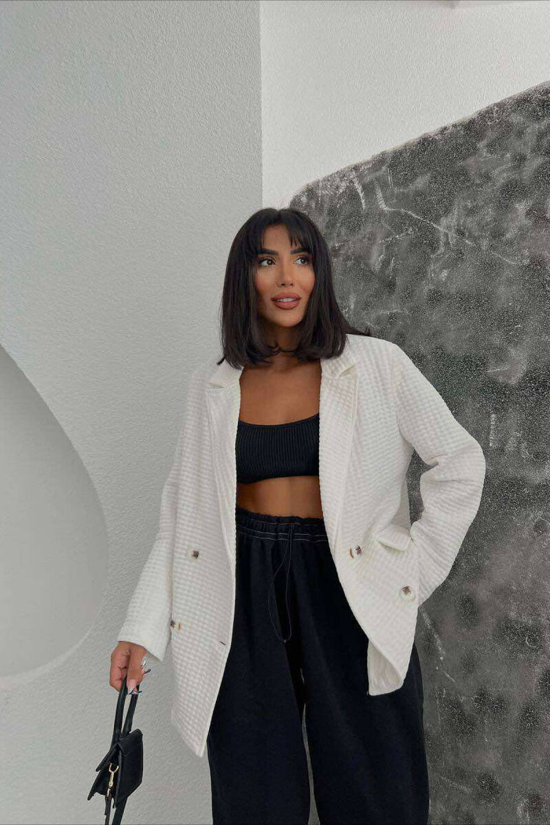 ONE COLOR SIMPLE WOMEN JACKET WHITE-E BARDHE JACKETS KLAUDIO FASHION EL ...